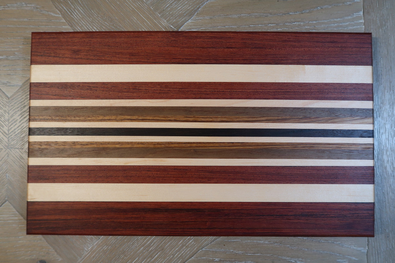 BRAZILIAN CHERRY, MAPLE, WENGE, WALNUT & ZEBRAWOOD CUTTING BOARD ...
