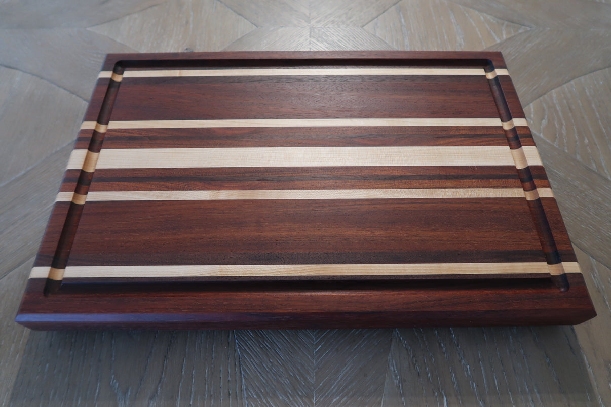 BRAZILIAN CHERRY MAPLE & WALNUT BUTCHER BLOCK CUTTING BOARD ...