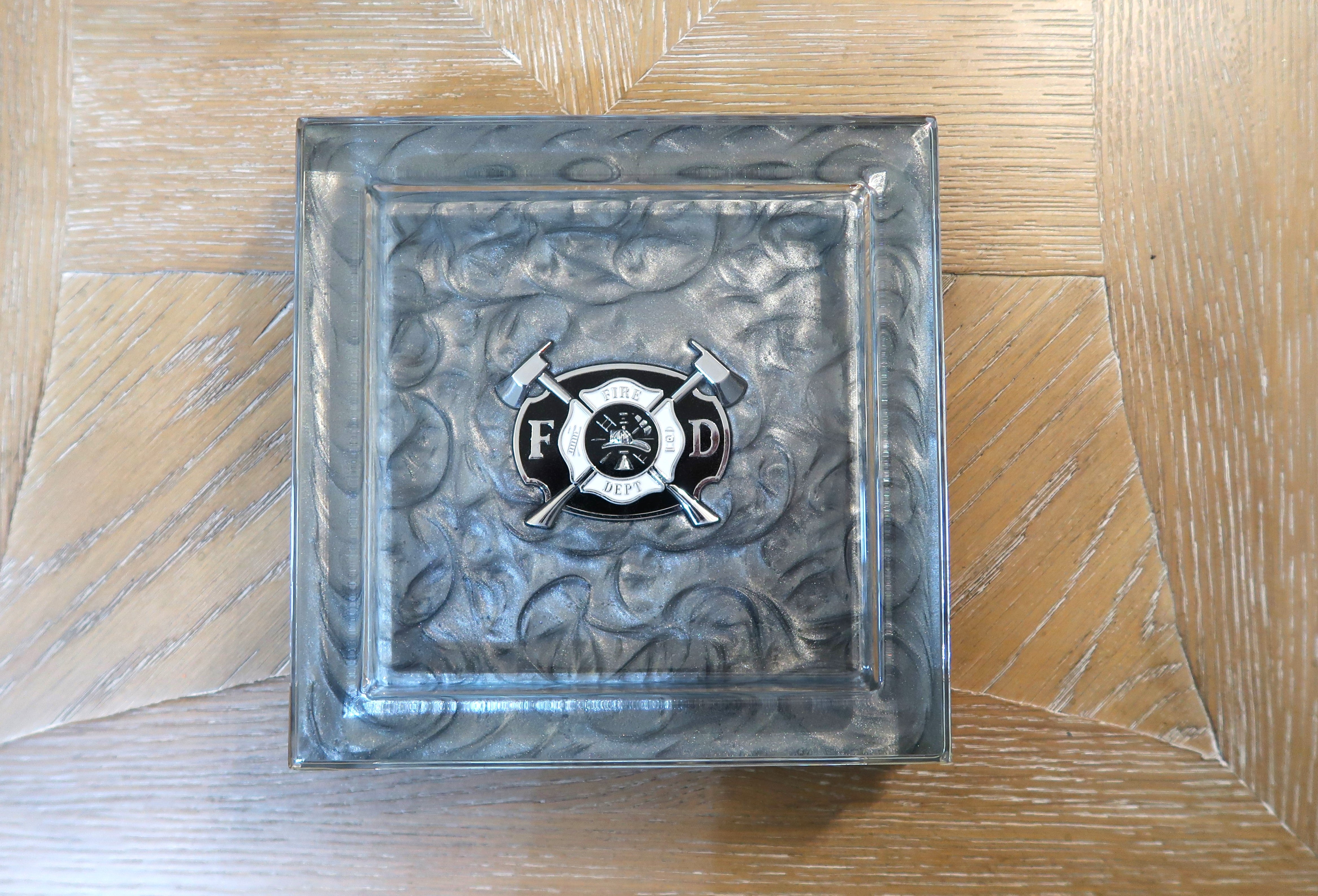 FIRE DEPARTMENT THEMED CATCH ALL WITH FD EMBLEM – effectivecustomwoodworks