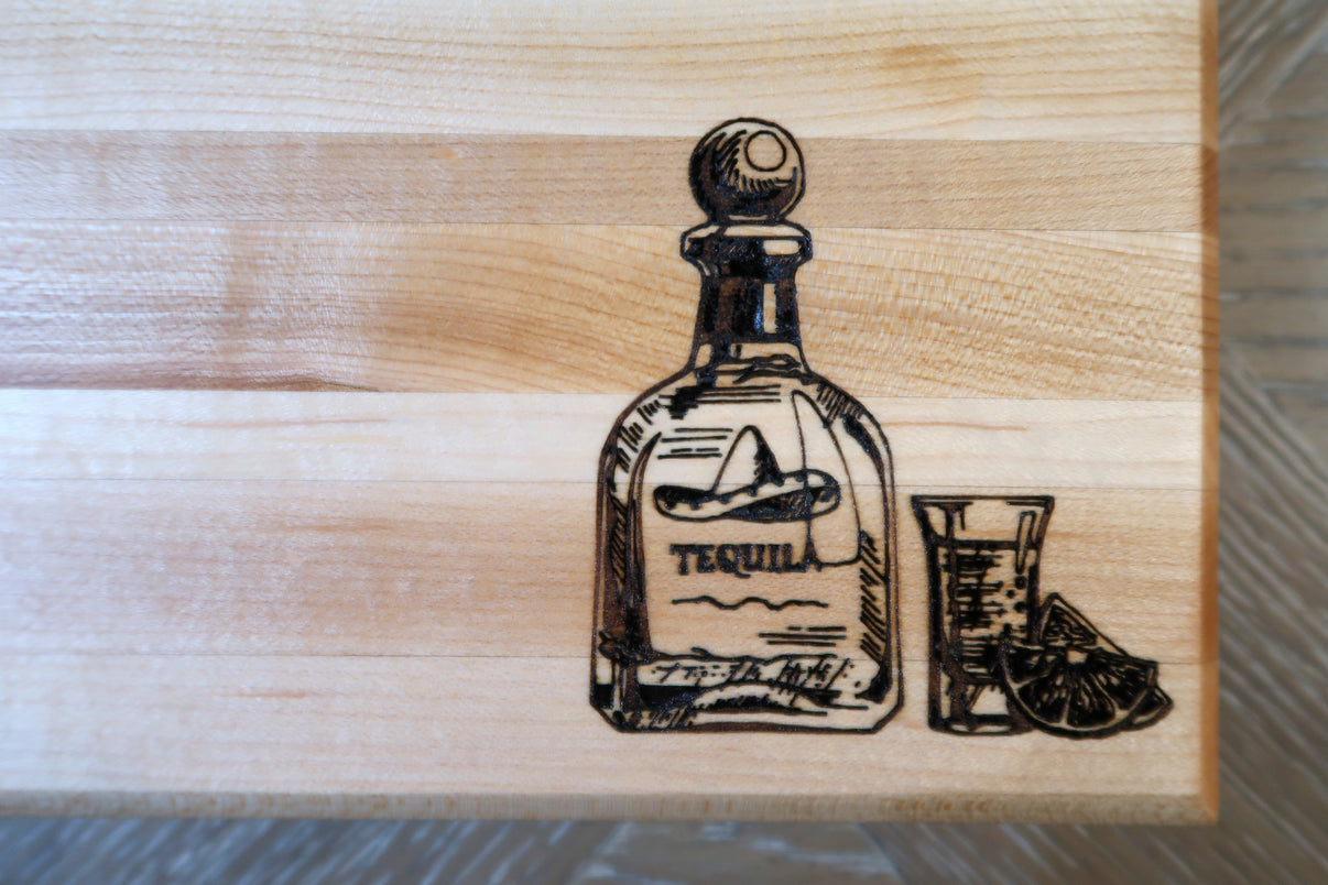 MAPLE WITH BRAZILIAN CHERRY & WALNUT "TEQUILA" BAR TOP CUTTING BOARD ...