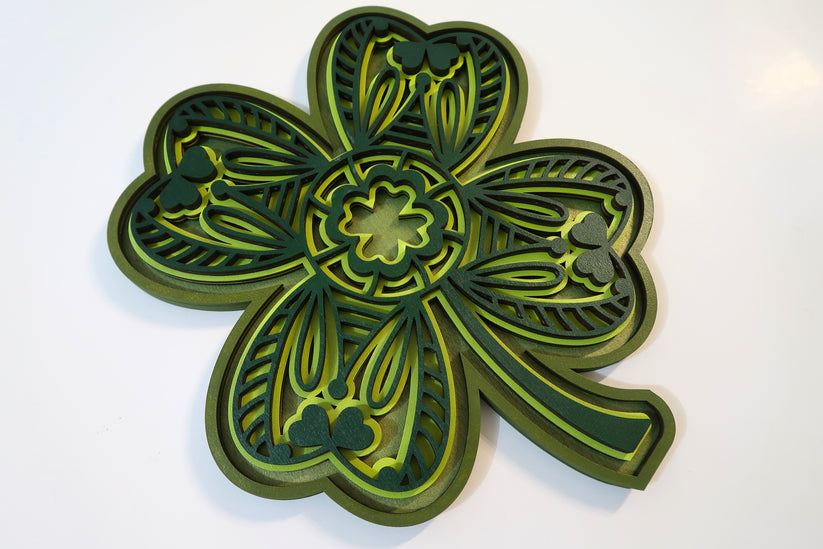 ST. PATRICKS DAY SHAMROCK 3D LAYERED WALL ART #2 – effectivecustomwoodworks
