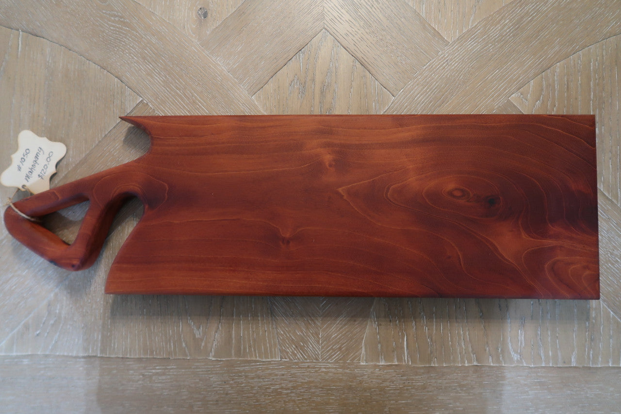 ORGANIC TRIANGLE HANDLE MAHAGONY CHARCUTERIE/CUTTING BOARD ...